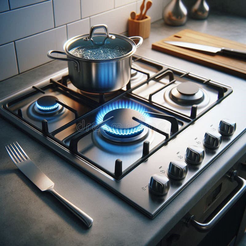 Sleek Gas Stove for Modern, Stylish Kitchens Stock Illustration ...