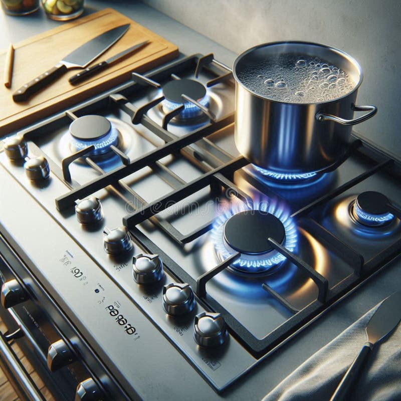 Sleek Gas Stove for Modern, Stylish Kitchens Stock Illustration ...