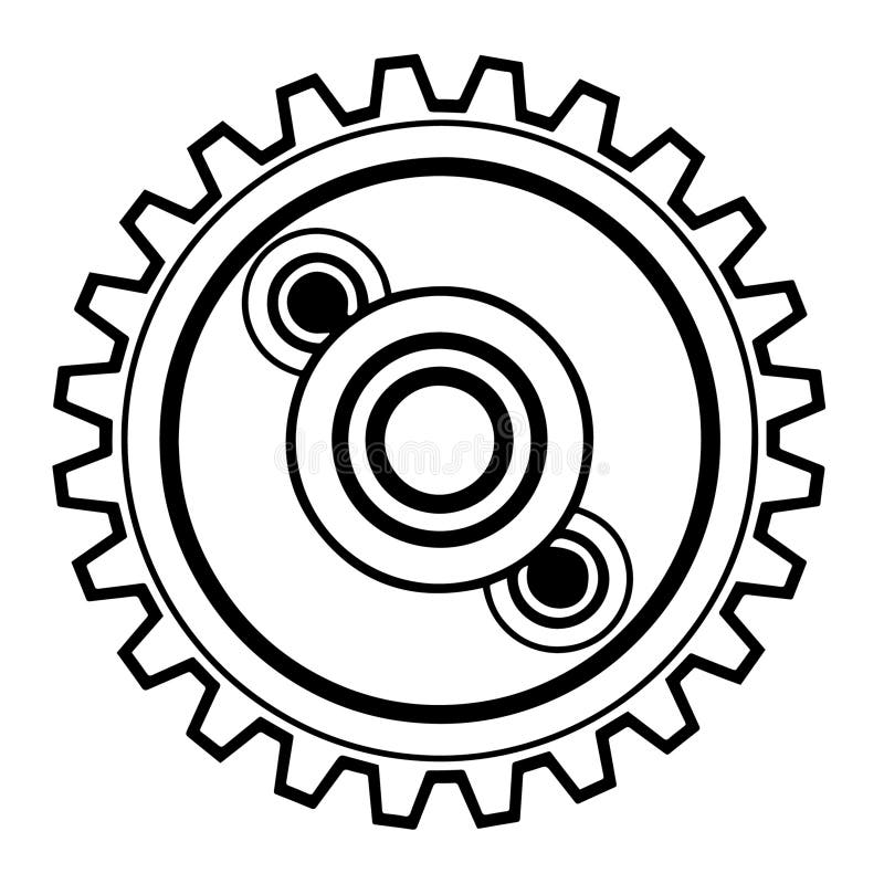 Sleek Gear Outline Icon in Vector Format for Mechanical Designs Stock ...