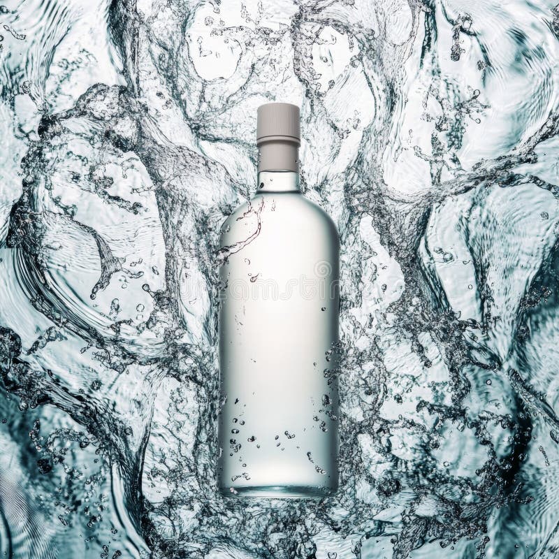A Sleek Glass Bottle is the Center of Attention, Surrounded by a ...