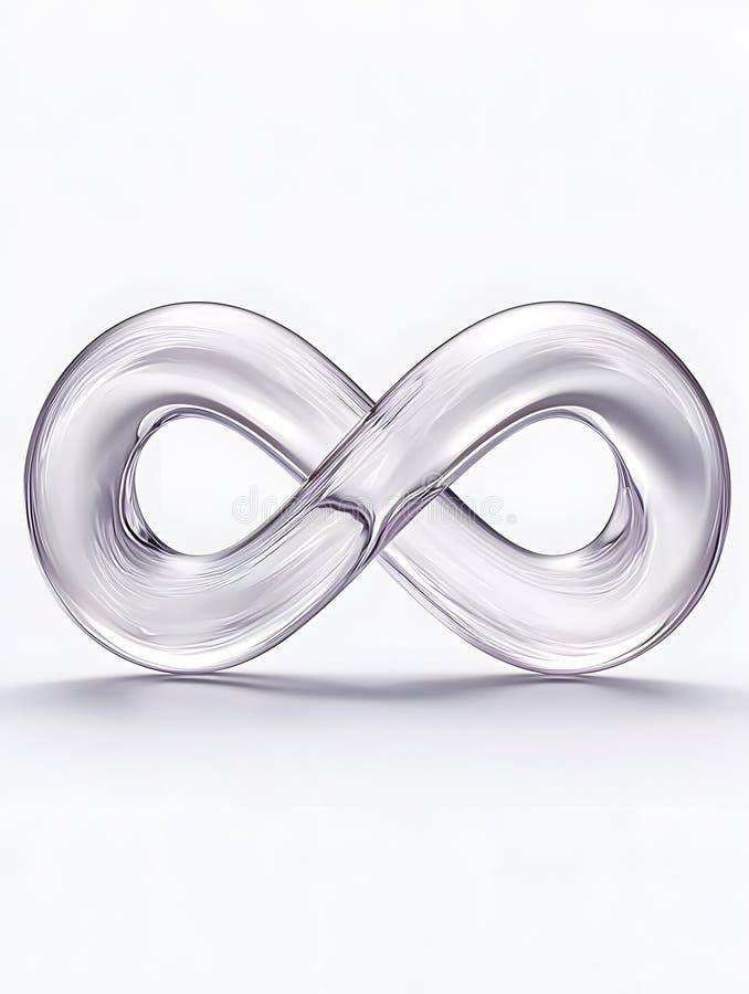 Sleek Glass Infinity Symbol on White Background Stock Illustration ...