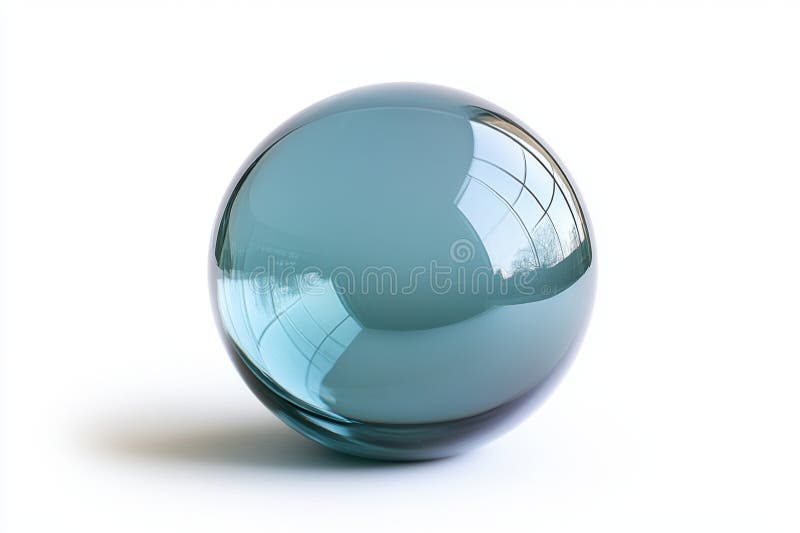 Elegant Glass Sphere with Reflective Surface on Minimalist White ...