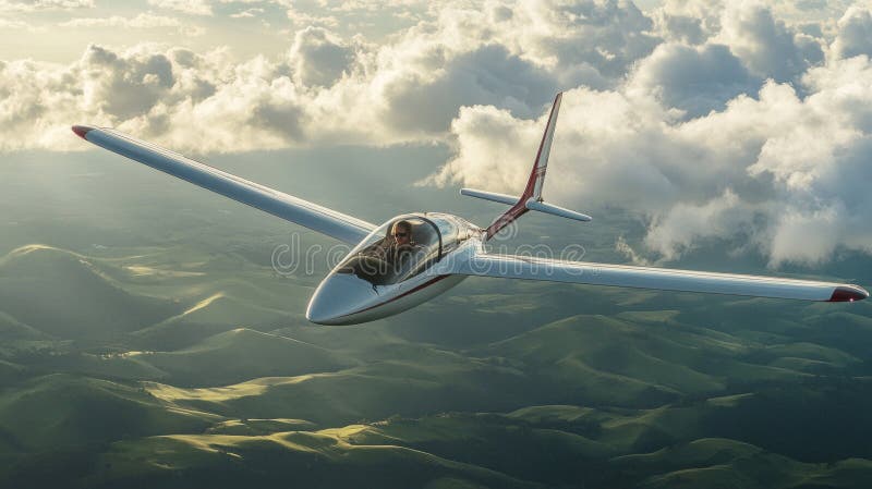 A Sleek Glider Soaring through the Skies. Captured from a Dynamic Angle ...