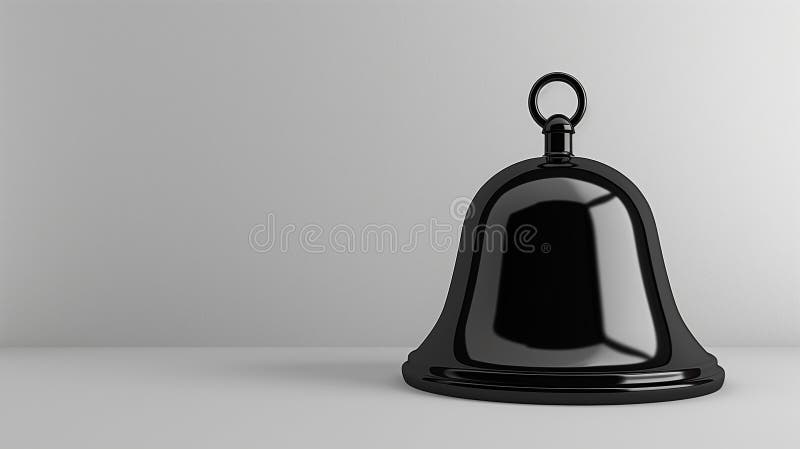 A Sleek, Glossy Black Bell with a Minimalist Design Stands Against a ...