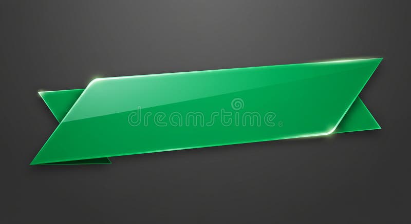 A Sleek, Glossy Green Ribbon Design with a Shiny, Reflective Surface ...