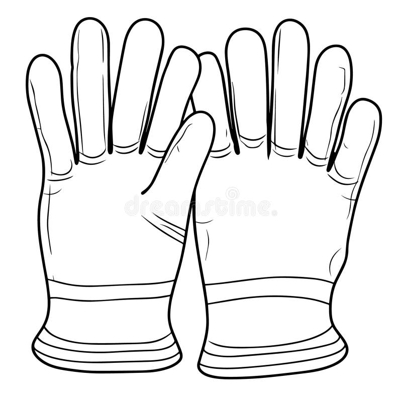 Sleek Gloves Outline Icon in Vector Format for Protective Designs Stock ...