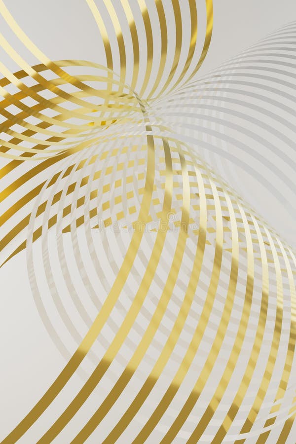 Sleek Golden Lines As Dynamic Spiral Pattern on a Minimalist White ...
