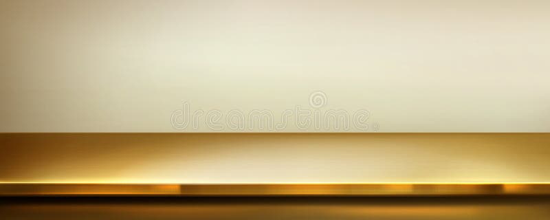Sleek Golden Shiny Metal Kitchen Desk Surface Stock Vector ...