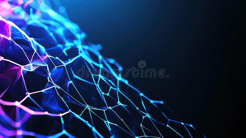 A Sleek Gradient from Blue To Black Showcases a Futuristic Network of ...