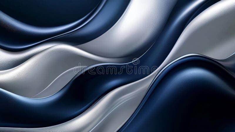 A Sleek Gradient of Metallic Silver and Navy Blue, with Dynamic Liquid ...