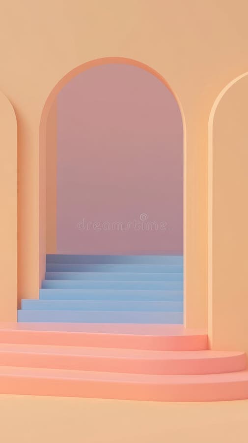 Sleek Gradient Staircase in Contemporary Abstract Interior Design Stock ...