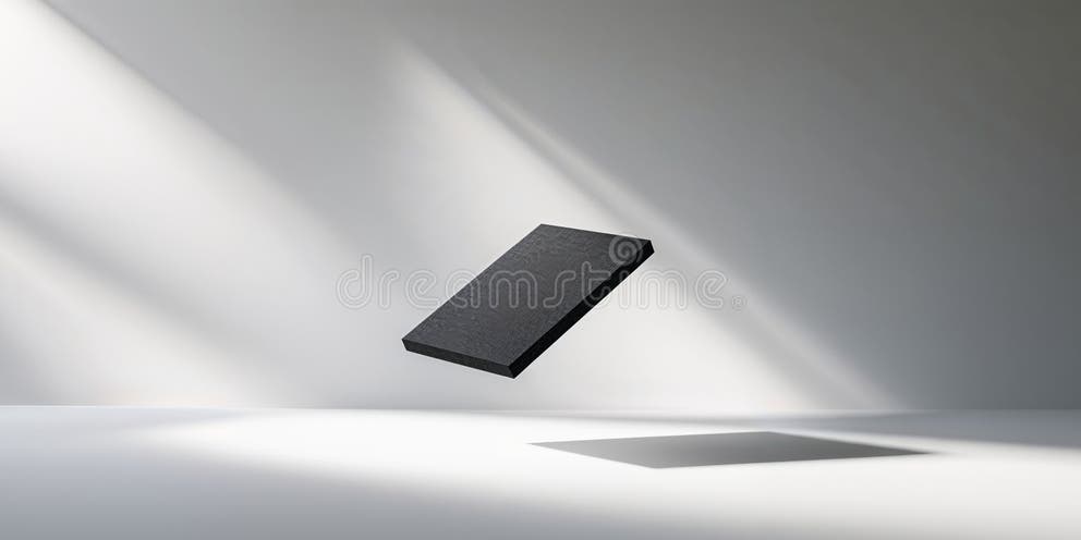 Sleek Graphite Pad Hovering Over Subtle Backdrop Creating an Intriguing ...