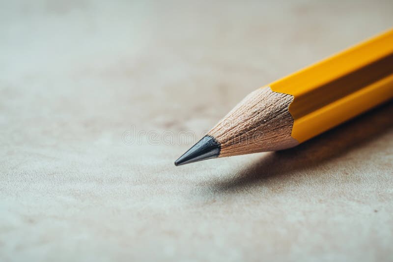 Sleek Graphite Pencil with Pristine Pink Eraser Resting on Surface ...