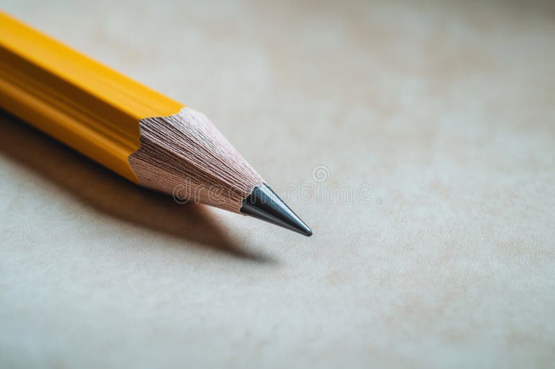 Sleek Graphite Pencil with Pristine Pink Eraser Resting on Surface ...