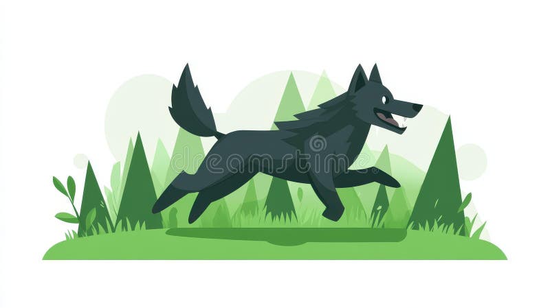 A Sleek, Gray Mechanical Wolf Charges Forward, Its Shadowy Form ...