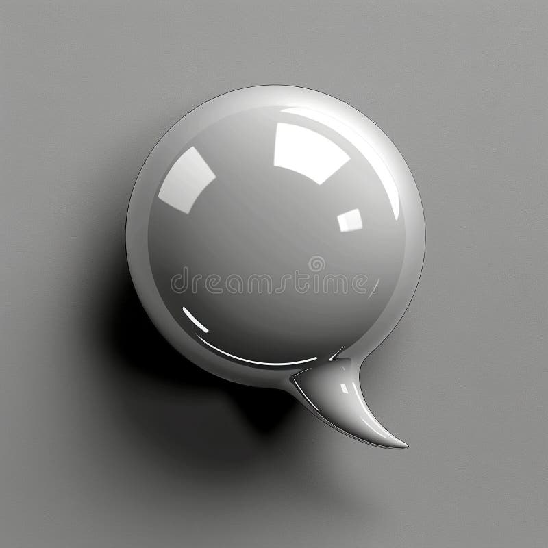 Modern Gray Speech Bubble Design on a Smooth Surface Stock Illustration ...