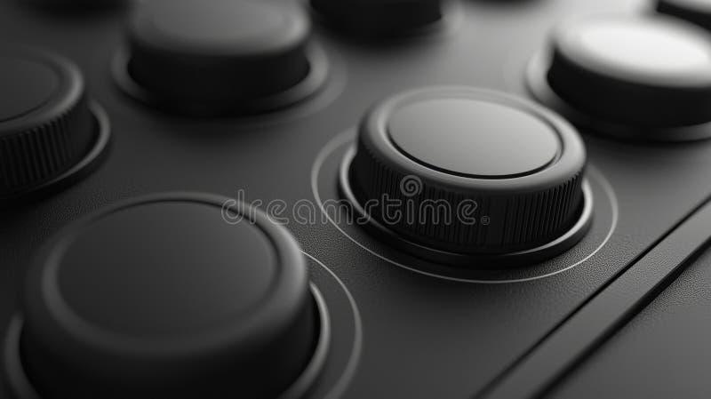 A Sleek Grayscale User Interface Design Featuring High-contrast Buttons ...