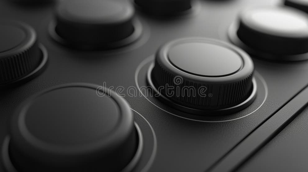 A Sleek Grayscale User Interface Design Featuring High-contrast Buttons ...