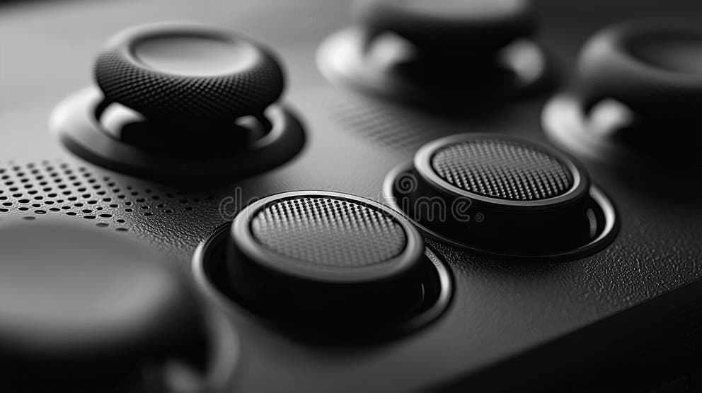 A Sleek Grayscale User Interface Design Featuring High-contrast Buttons ...