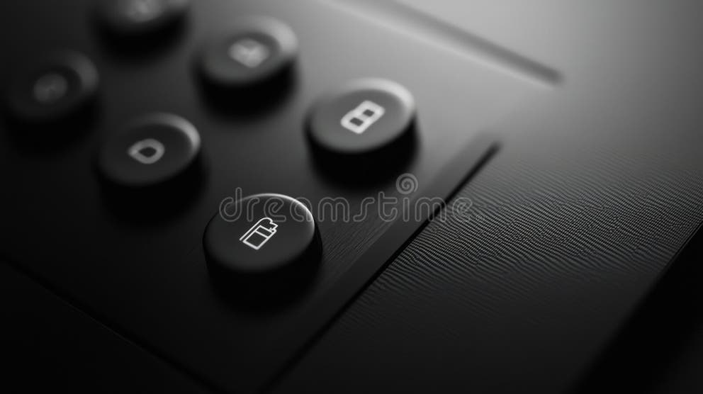 A Sleek Grayscale User Interface Design Featuring High-contrast Buttons ...