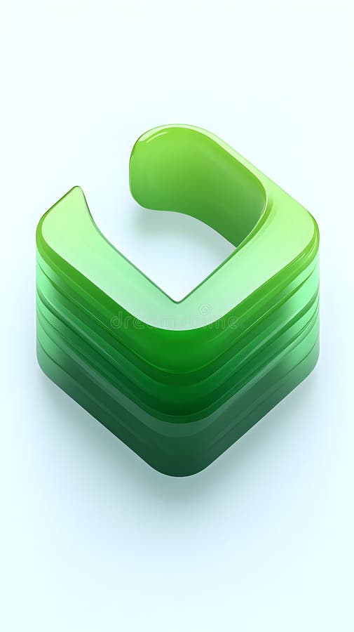 Sleek Green Checkmark Icon with Layered Design and Depth Stock ...