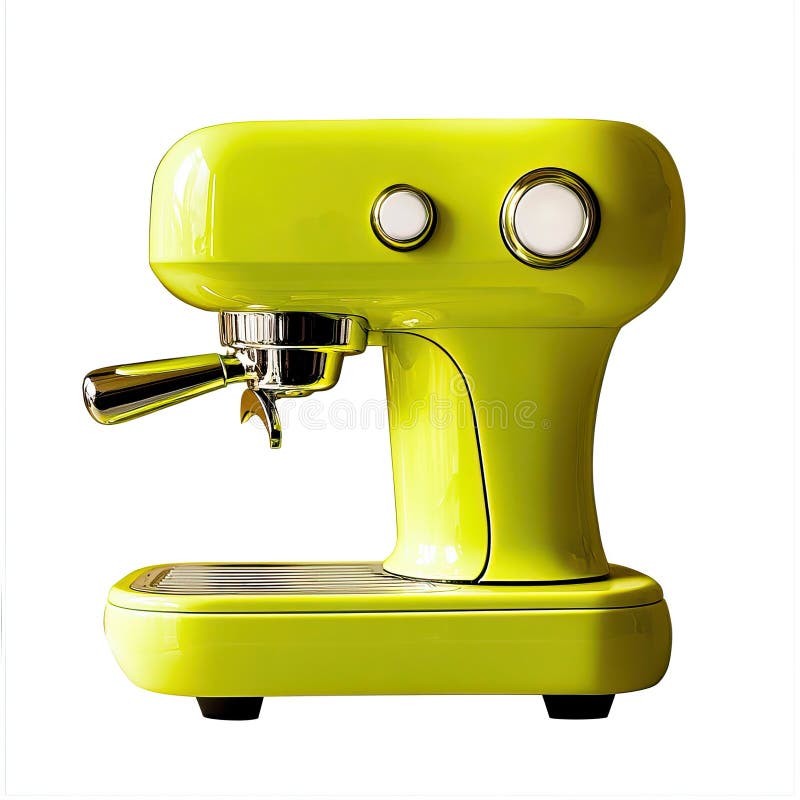 A Sleek Green Coffee Machine on White Background Stock Image - Image of ...
