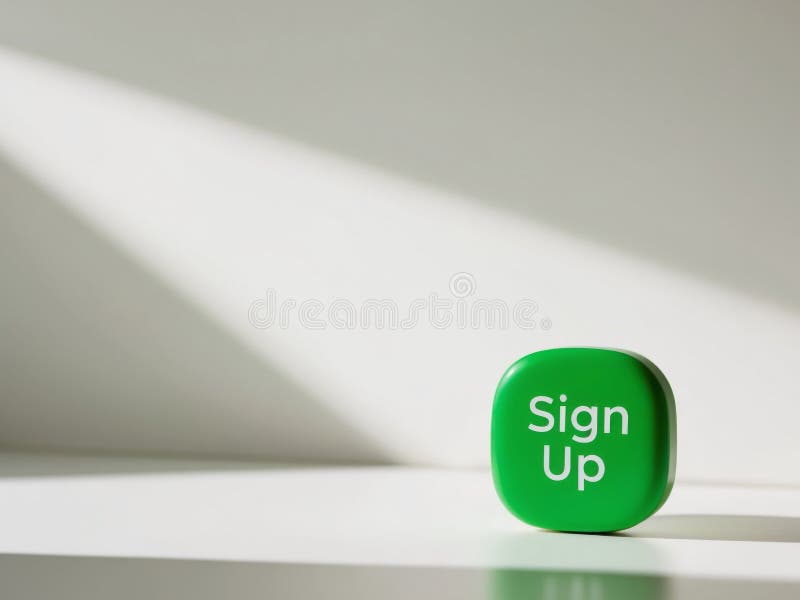 Sleek Green Sign Up Button with Rounded Edges. Stock Illustration ...