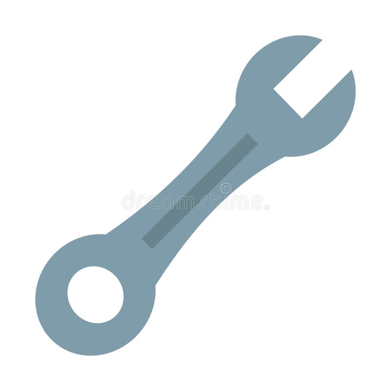A Sleek, Grey and Blue Wrench Icon on a Plain Background, Symbolizing ...