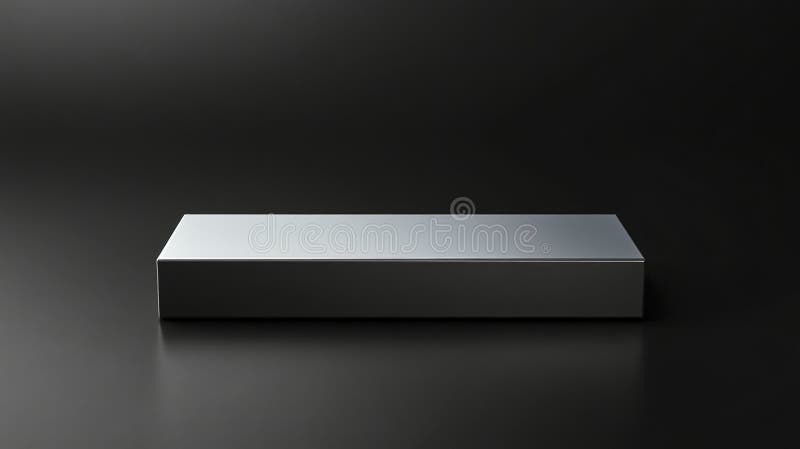 Sleek Grey Rectangular Box with Modern Packaging Against a Black ...