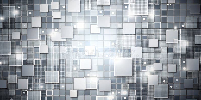 Abstract Grey Squares Tech Pattern Background for Futuristic and ...