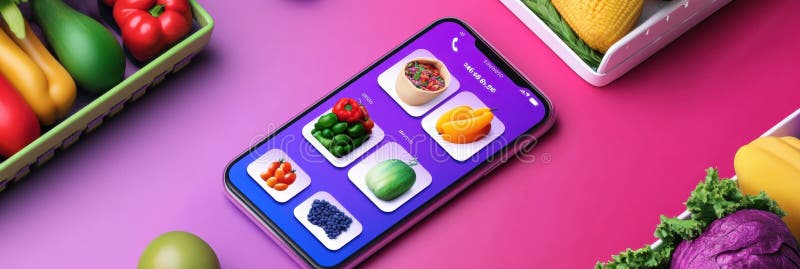 Sleek Grocery Shopping App Interface Showcasing Vibrant Elements and ...