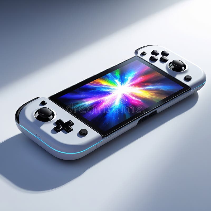 Modern Handheld Gaming Console with Vibrant Display and Ergonomic ...