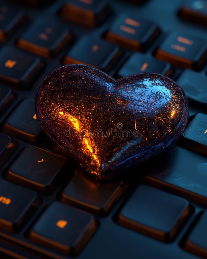 A Sleek Heart Symbol on a Glossy Finish, Combining Modern Aesthetics ...