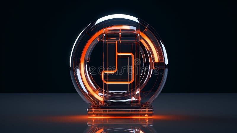 Sleek and High Tech Futuristic Font and Icon for Education on Black ...