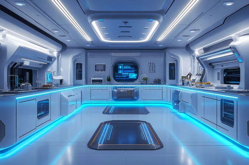 A Sleek High-tech Kitchen with Smooth Metallic Surfaces and Touch ...