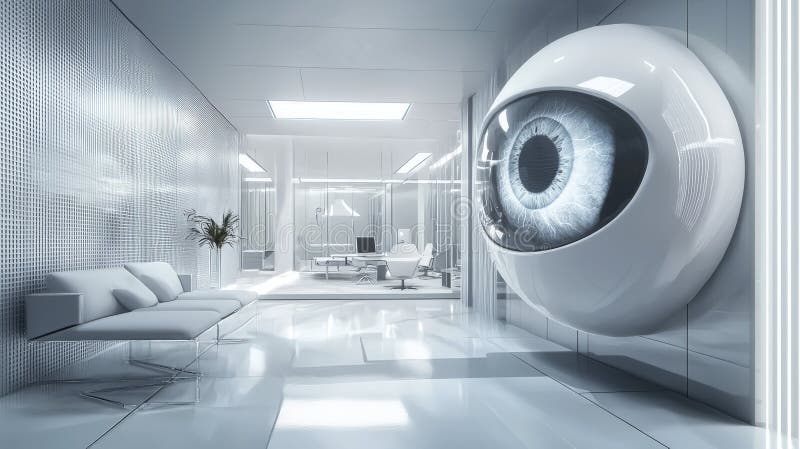 Sleek High Tech Office Eye Scanner Access Control System Stock ...