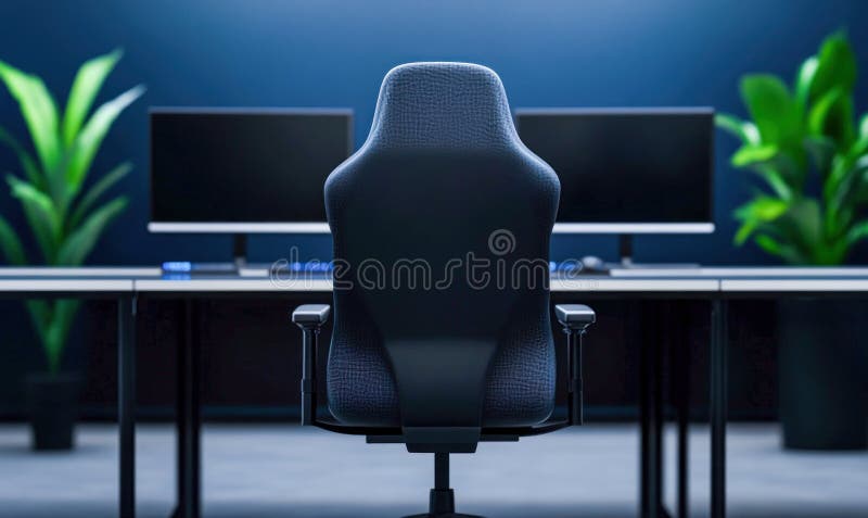 Sleek High-Tech Office Space with Modern Design Stock Illustration ...