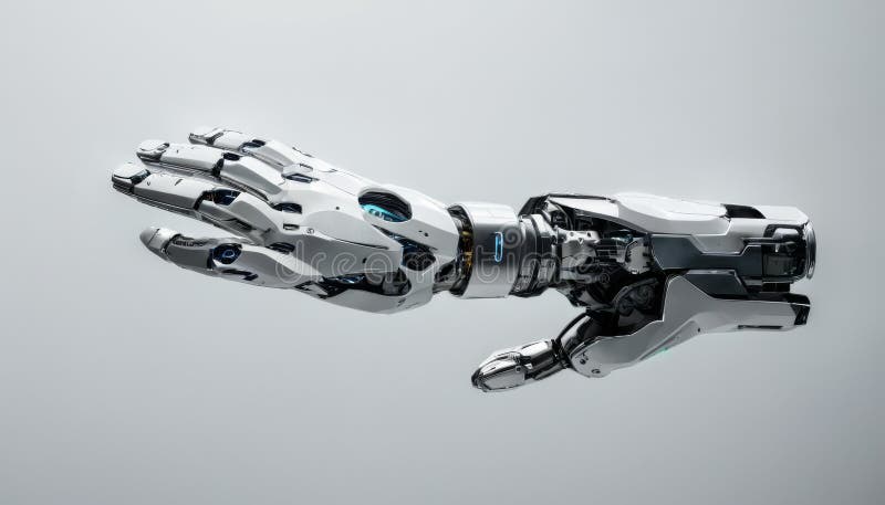 Futuristic Robotic Arm Extending in Studio Lighting Stock Photo - Image ...