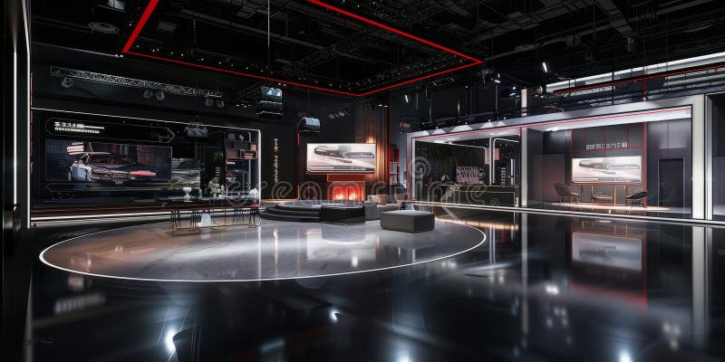 A Sleek, High-tech Studio Interior Featuring Advanced Lighting Stock ...