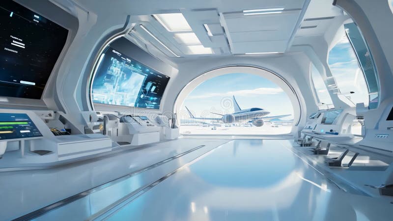 A Futuristic Control Room is Designed with a Stunning Airplane View ...