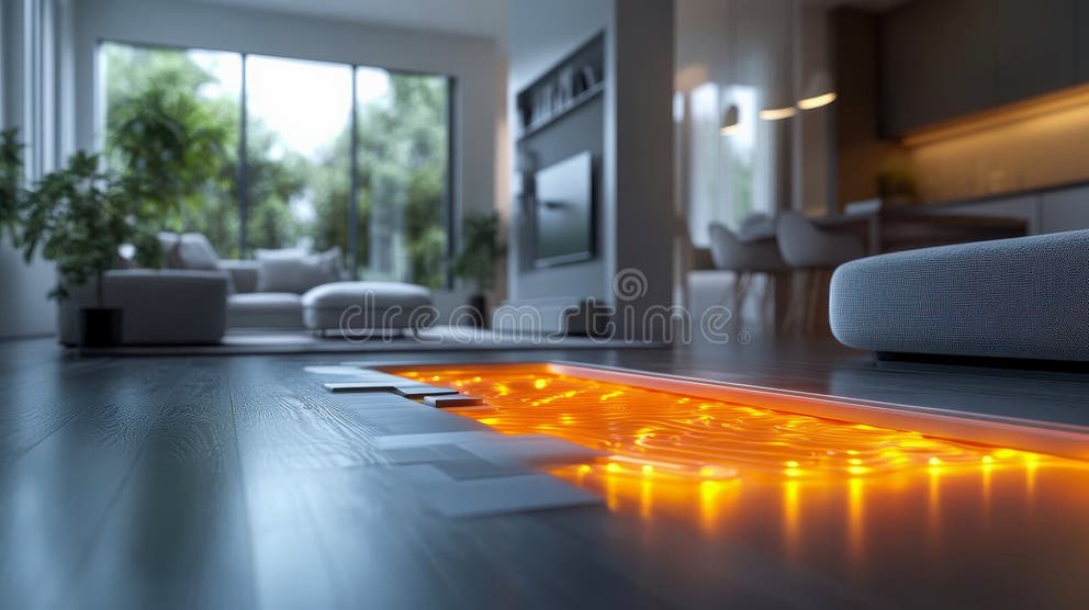 A Sleek Home Interior Featuring an Electric Underfloor Heating System ...