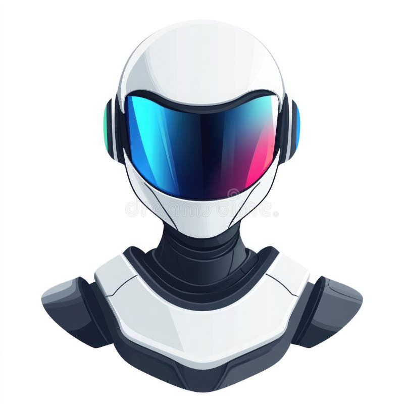Minimalist Humanoid Robot Icon with Gradient Fill Stock Illustration ...