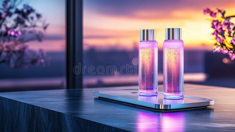 Sleek Hydration Station with Interactive Digital Display Stock ...