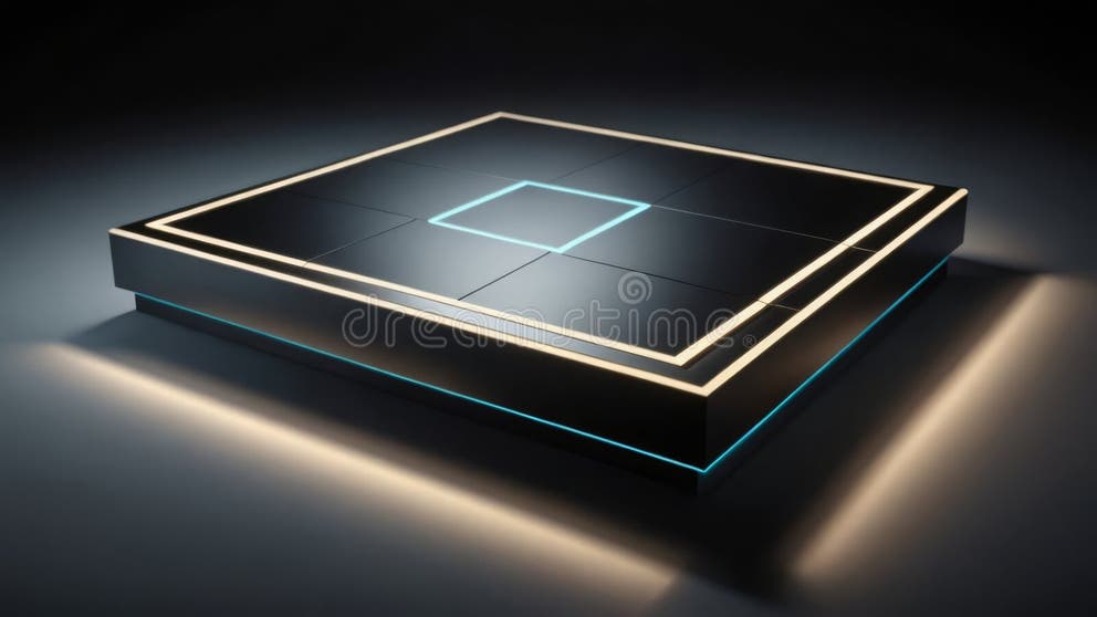 Sleek Illuminated Platform with Layered Design, Featuring Glowing Lines ...