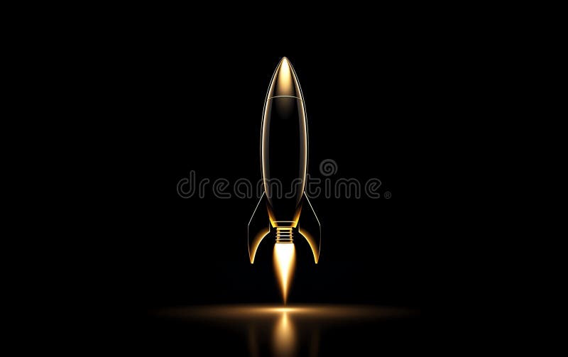 A Sleek Illuminated Rocket Launching into the Dark Sky Symbolizing ...