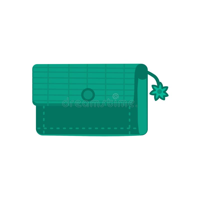 Charming Minimalist Green Wallet Design Stock Illustration ...