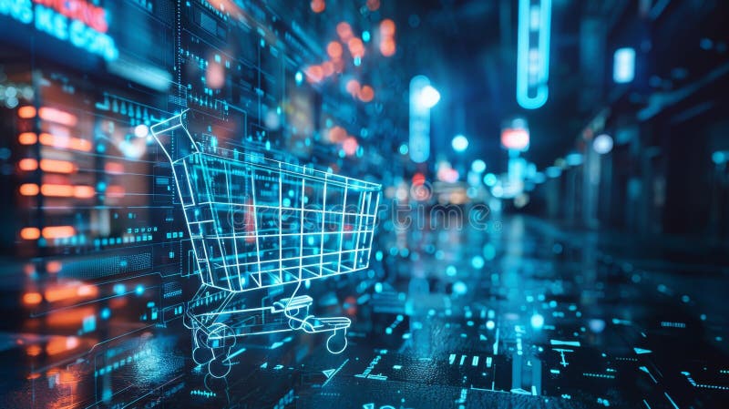 Sleek Image of Ai Integration in Retail with Bold Shopping Cart Icon ...