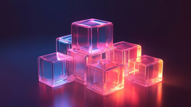 Sleek and Innovative Visual Concept Featuring Translucent 3D Cubes that ...