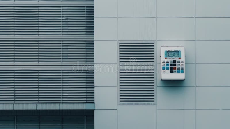 A Sleek Intercom Sits on a Glass Building, Offering Functionality and ...