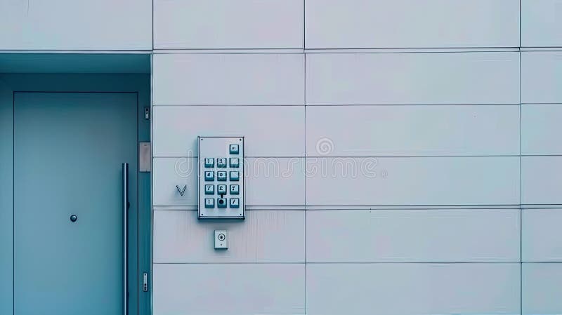 A Sleek Intercom Sits on a Glass Building, Offering Functionality and ...
